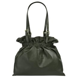 Samantha Look Damen Shopper, grün, Leder, unifarben, Taschen, echt Leder, Made in Italy