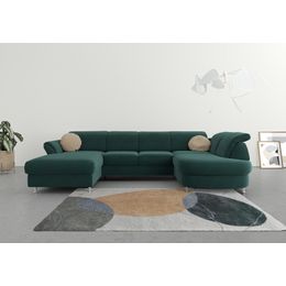 Sit & More Wohnlandschaft SIT & MORE, B:304cm H:78cm T:192cm, gr&uuml;n, Webstoff (100% Polyester);Struktur weich (90% Polyester, 10% Polyamid);Luxus-Microfaser