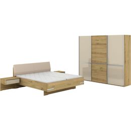 Schlafzimmer-Set Musterring, braun, Floatglas, Hartfaserplatte, Holz teilmassiv, Holzwerkstoff, Massivholz, Spanplatte, Schlafzimmermöbel-Sets,