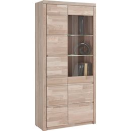 Vitrine Home Affaire, wei&szlig;, Holz teilmassiv, Schr&auml;nke, "Silkeborg", H&ouml;he 190 cm