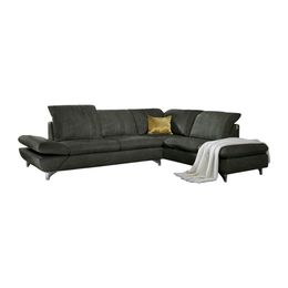 Ecksofa W.Schillig, B:296cm H:84cm T:242cm, grün, Longlife fabric Velourgewebe S41 (100% Polyester), Wohnzimmer, Sofas, "taoo, elegant und zeitlos,