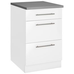 Wiho-K&uuml;chen Unterschrank WIHO K&Uuml;CHEN, B:50cm H:85cm T:60cm, wei&szlig;, K&uuml;che, Schr&auml;nke, "Cali", 50 cm breit, mit 2 gro&szlig;en Ausz&uuml;gen