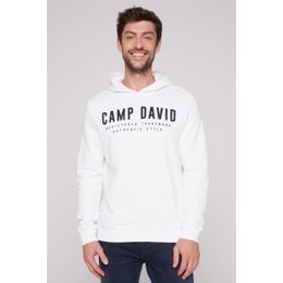 CAMP DAVID Herren Kapuzensweatshirt, wei&szlig;, Gr. XL, bedruckt, Material: 100% Baumwolle, Sweatshirts, aus Baumwolle