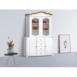 Kombikommode Home Affaire, B:128cm H:88cm T:38cm, weiß, Schlafzimmer, Sideboards, "Tessin; Buffetunterschrank, klassischer Landhausstil", aus