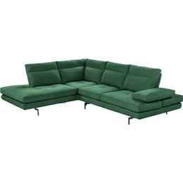 Ecksofa Calia italia, B:288cm H:90cm T:232cm, grün, Mikrofaser mit Nubuk Optik (100% Polyester), Wohnzimmer, Sofas, "Toby Wing, L-Form, Designsofa