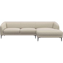 Ecksofa FLEXLUX, B:288cm H:74cm T:149cm, weiß, 100% Polyester, Wohnzimmer, Sofas, "Belle Designsofa, L-Form, B/T 288/149 cm", Skandinavisches Design,