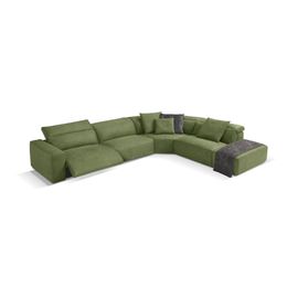 Ecksofa Egoitaliano, B:378cm H:95cm T:282cm, grün, Wohnzimmer, Sofas, "Beverly, extravangantes Designsofa mit erstklassigem Sitzkomfort", wahlweise