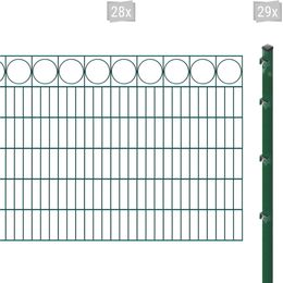 Arvotec Doppelstabmattenzaun "ESSENTIAL 120 zum Einbetonieren "Ring" mit Zierleiste", H/L: 120cm x 56m, Pfosten: 29 Stk., grün, Zaunelemente,