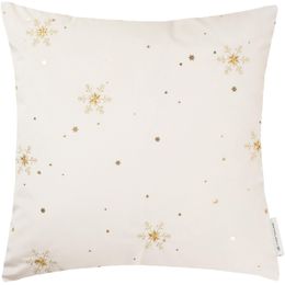 Dekokissen Tom Tailor HOME, B:38cm L:38cm, weiß, Polyester, Dekokissen_Sitzkissen_Kissenhüllen, "Sparkling Stars", Kissenhülle ohne Füllung, 1 Stück