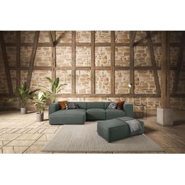 Ecksofa W.Schillig, B:341cm H:66cm T:164cm, grün, ROHLEDER Jacquard-Flachgewebe Q2 O10 (60% Polyacryl, 40% Polyester), Wohnzimmer, Sofas,