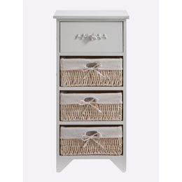 Kommode HEINE HOME, B:40cm H:83cm T:30cm, weiß, MDF, Massivholz, Papier, Sideboards