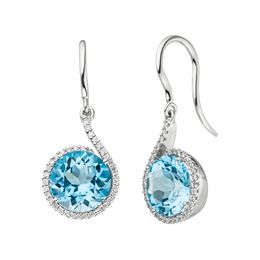 Jobo Damen Paar Ohrh&auml;nger, VS = sehr kleine Einschl&uuml;sse, Diamanten Wei&szlig;gold 585, wei&szlig;, Diamanten, Wei&szlig;gold 585, Ohrringe, 585 Wei&szlig;gold mit 70