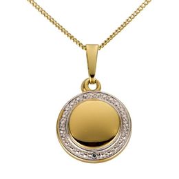 Firetti Damen Kettenanhänger "Schmuck Geschenk Gold 333 Halsschmuck Anhänger für Halskette", 0,01 P2 = erkennbare Einschlüsse, Diamanten Gelbgold