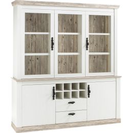 Buffet Home Affaire, B:184cm H:205cm T:44cm, wei&szlig;, Holzwerkstoff, K&uuml;che, Schr&auml;nke, "Florenz", im romantischen Landhaus-Look, H&ouml;he 205 cm