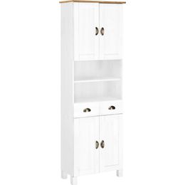 Hochschrank Home Affaire, B:60cm H:177cm T:30cm, wei&szlig;, Massivholz, Badezimmer, Schr&auml;nke, "Oslo"