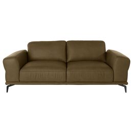 2,5-Sitzer W.Schillig, B:212cm H:78cm T:94cm, grün, Sofas, "montanaa", mit Metallfüßen in Schwarz pulverbeschichtet, Breite 212 cm