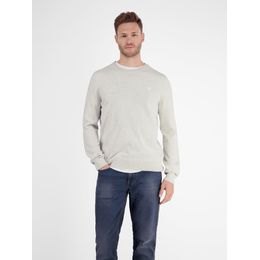 Lerros Jungen Strickpullover "Lerros L&auml;ssiger Flachstrickpullover", wei&szlig;, Gr. S, 100% Baumwolle, Pullover