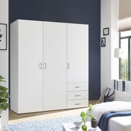 Dreht&uuml;renschrank Schlafkontor, B:150cm H:176cm T:51cm, wei&szlig;, Melamin, Schr&auml;nke, "Harry Schlafzimmerschrank Bestseller in wei&szlig;", Kleiderschrank