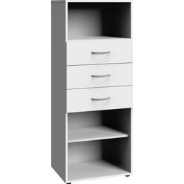 Standregal wimex, B:40cm H:126cm T:40cm, wei&szlig;, Holzwerkstoff, Spanplatte, Wohnzimmer, Regale, "Multiraumkonzept", planbar und erweiterbar