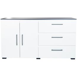 Kombikommode Home Affaire, B:169cm H:92cm T:50cm, schwarz-weiß, Hartfaserplatte, Holzwerkstoff, Kunststoff, Schlafzimmer, Sideboards, "Borneo 40 WA