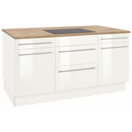 Kochinsel Optifit, B:160cm T:95cm, wei&szlig;, K&uuml;che, Komplettk&uuml;chen-Sets, "Bern", mit E-Ger&auml;ten, Stellbreite 160 x 95 cm, h&ouml;henverstellbare Stellf&uuml;&szlig;e
