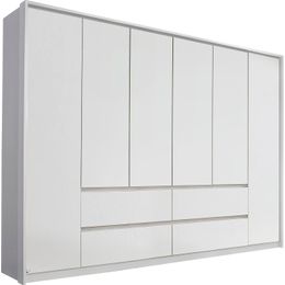 Dreht&uuml;renschrank Rauch, B:275cm H:212cm T:58cm, wei&szlig;, Holzwerkstoff, Schr&auml;nke, "Mainz mit Passepartout", optional mit Beleuchtung, Au&szlig;ent&uuml;ren mit