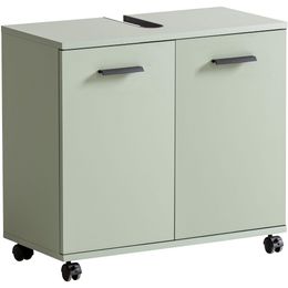 Waschbeckenunterschrank Welltime, B:59,8cm H:63,4cm T:32,6cm, gr&uuml;n, FSC-zertifizierter Holzwerkstoff, Schr&auml;nke, "Palermo, Breite 59 cm",