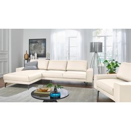 Ecksofa, B:274cm H:85cm T:178cm, wei&szlig;, CREATION BY ROLF BENZ, Luxus-Microfaser (100% Polyester), Wohnzimmer, Sofas, "CR.450, Designecksofa, L-Form",