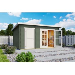 Gartenhaus Nordic Holz, gr&uuml;n, Holz, Gartenh&auml;user, "2-Raum Haus Belmont"