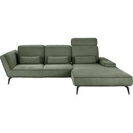 Ecksofa, B:304cm H:90cm T:190cm, grün, SET ONE BY Musterring, 95% Polyester 5% Polyamid, Wohnzimmer, Sofas, "SO 4500, Füße schwarz matt, inkl