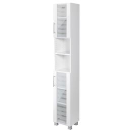 Seitenschrank Welltime, B:30cm H:185cm T:27cm, weiß, Schlafzimmer, Schränke, "Jaca", Breite 30 cm, mit MDF Hochglanz-Fronten