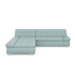 Ecksofa DOMO collection, B:297cm H:80cm T:173cm, grün, Struktur fein 100% Polyester;Chenilleoptik 100% Polyester;SOFTLUX/Struktur fein 100%
