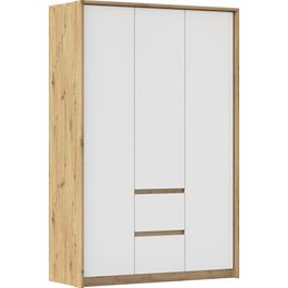 Dreht&uuml;renschrank Rauch, B:141cm H:212cm T:58cm, wei&szlig;, Holzwerkstoff, Schr&auml;nke, "Mainz mit Passepartout", optional mit Beleuchtung, Au&szlig;ent&uuml;ren mit