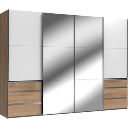 Schwebet&uuml;renschrank wimex, B:300cm H:236cm T:65cm, wei&szlig;, Schr&auml;nke, "Level by fresh to go", mit Synchron&ouml;ffnung