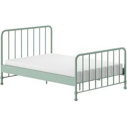 Metallbett Vipack, B:146,5cm H:110cm L:207cm, grün, Betten, "Bronxx, standfest gebaut, gradlinige Optik in zeitlosem Design", inkl. Lattenrost,