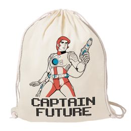 logoshirt Damen Kulturbeutel "Turnbeutel Captain Future", weiß, Baumwolle, bedruckt, Taschen, mit Wizard Of Science Captain Future-Print