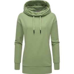 Ragwear Damen Stehkragenpullover "Yodis", grün, Gr. 4XL, Sweatware, 70% Baumwolle, 30% Polyester, Pullover, modischer Kapuzenpullover mit hohem Kragen