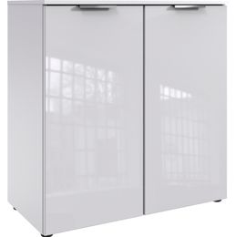 Kommode wimex, B:81cm H:92cm T:41cm, weiß, Spanplatte, Sideboards, "Level36 C by fresh to go", mit Glaselementen auf der Front, soft-close Funktion,