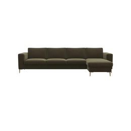 Ecksofa FLEXLUX, B:295cm H:85cm T:159cm, grün, Wohnzimmer, Sofas, "Fiore, super Sitzkomfort durch Kaltschaum im Sitz, L-Form", breite Armlehnen, Füße