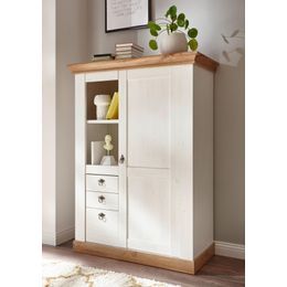 Highboard Home Affaire, B:102cm H:139cm T:44cm, weiß, Wohnzimmer, Sideboards, "Cremona", Höhe 139 cm