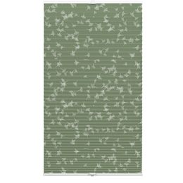 Plissee Gardinia, B:70cm H:130cm, gr&uuml;n, Obermaterial: 100% Polyester, Badezimmer, Plissees, "Dekor Ginkgo Oesyter Mushroom", Klemmtr&auml;ger mit