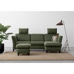 Ecksofa Home Affaire, B:249cm H:86cm T:162cm, grün, 95% Polyester, 5% Polyamid, Wohnzimmer, Sofas, "Trelleborg L-Form", wahlweise mit Bettfunktion