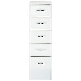 Unterschrank Welltime, B:25cm H:84cm T:35cm, wei&szlig;, MDF, Spanplatte, Badezimmer, Schr&auml;nke, "Rallye", Breite 25 cm, mit wechselbarem T&uuml;ranschlag