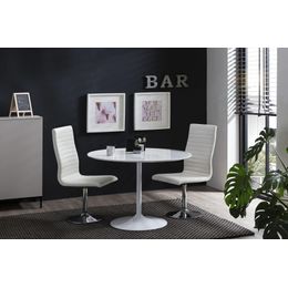 Esstisch Salesfever, B:110cm H:75cm T:110cm, wei&szlig;, K&uuml;che, Tische, gem&uuml;tlicher Esstisch rund, Bistrotisch, Tulpentisch