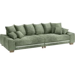 Big-Sofa MR. COUCH, B:300cm H:88cm T:118cm, grün, Dolce (100% Polyester), Sofas, "Nikita II", mit RGB-LED Beleuchtung, Kaltschaumpolsterung bis 140