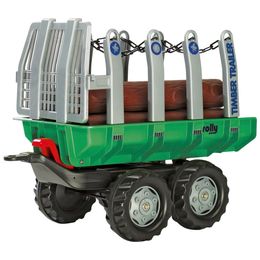 Rolly Toys Kinder Kinderfahrzeug-Anhänger "Timber Trailer", grün, Kunststoff, B:46cm H:65cm L:82cm, Spielfahrzeug-Anhänger, für Trettraktoren