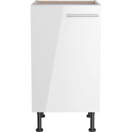 Unterschrank Optifit, B:45cm H:87cm T:58,4cm, wei&szlig;, Spanplatte, K&uuml;che, Schr&auml;nke, "Klara", Breite 45 cm
