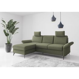 Ecksofa Home Affaire, B:251cm H:93cm T:164cm, grün, 95% Polyester 5% Polyamid, Wohnzimmer, Sofas, "Rochelle", wahlweise mit Bettfunktion, Bettkasten