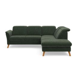 Sit & More Ecksofa SIT & MORE, B:250cm H:91cm T:220cm, grün, 90% Polyester 10%Polyamid, Wohnzimmer, Sofas, "Romero L-Form", wahlweise mit oder ohne TV-Funktion,