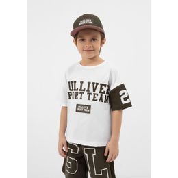 Gulliver Mädchen T-Shirt, weiß, Gr. 122, bedruckt, 95% Baumwolle, 5% Elasthan, Shirts, mit Rundhalsausschnitt